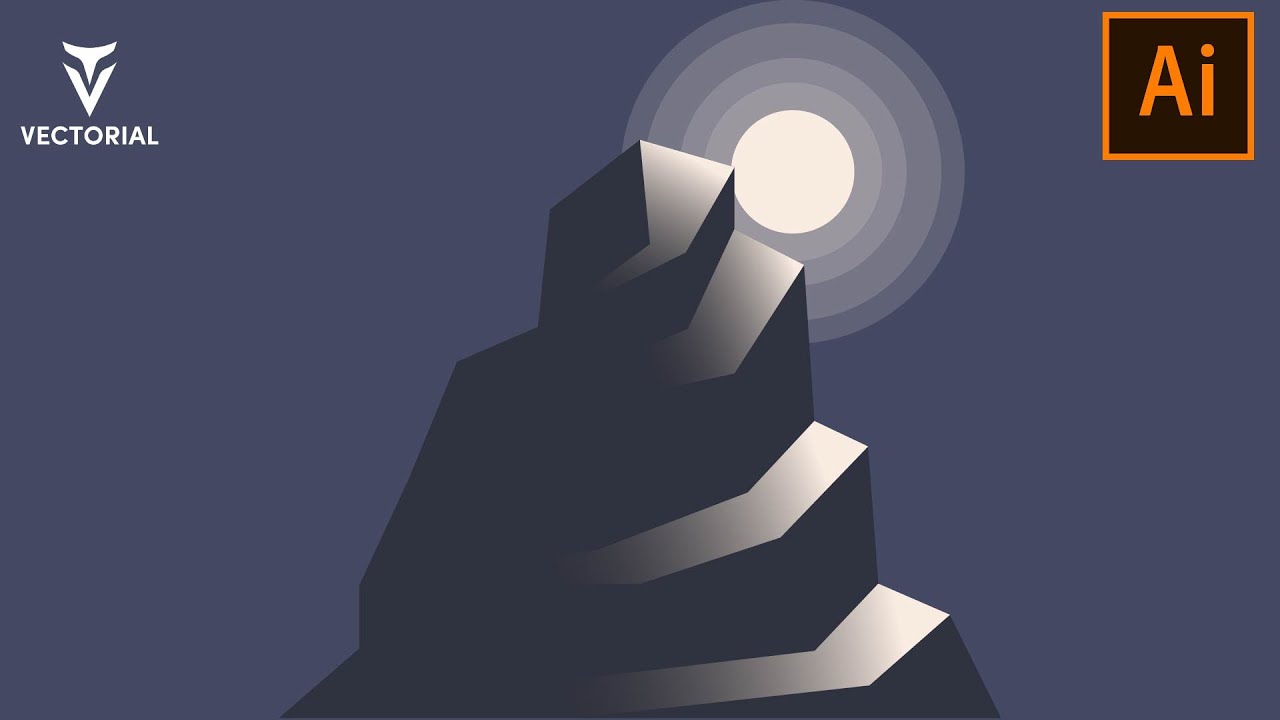 How to draw Mountain  in Adobe Illustrator