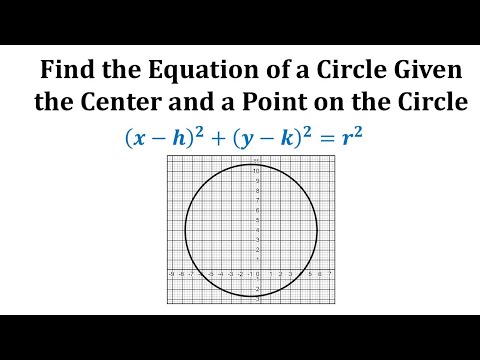 Ex: Find Standard Equation of a Circle Given Center and Point on the Circle