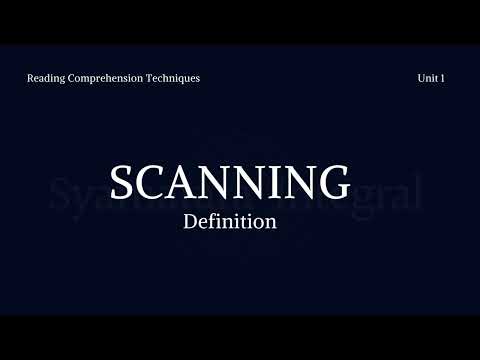 Reading Strategies: Scanning