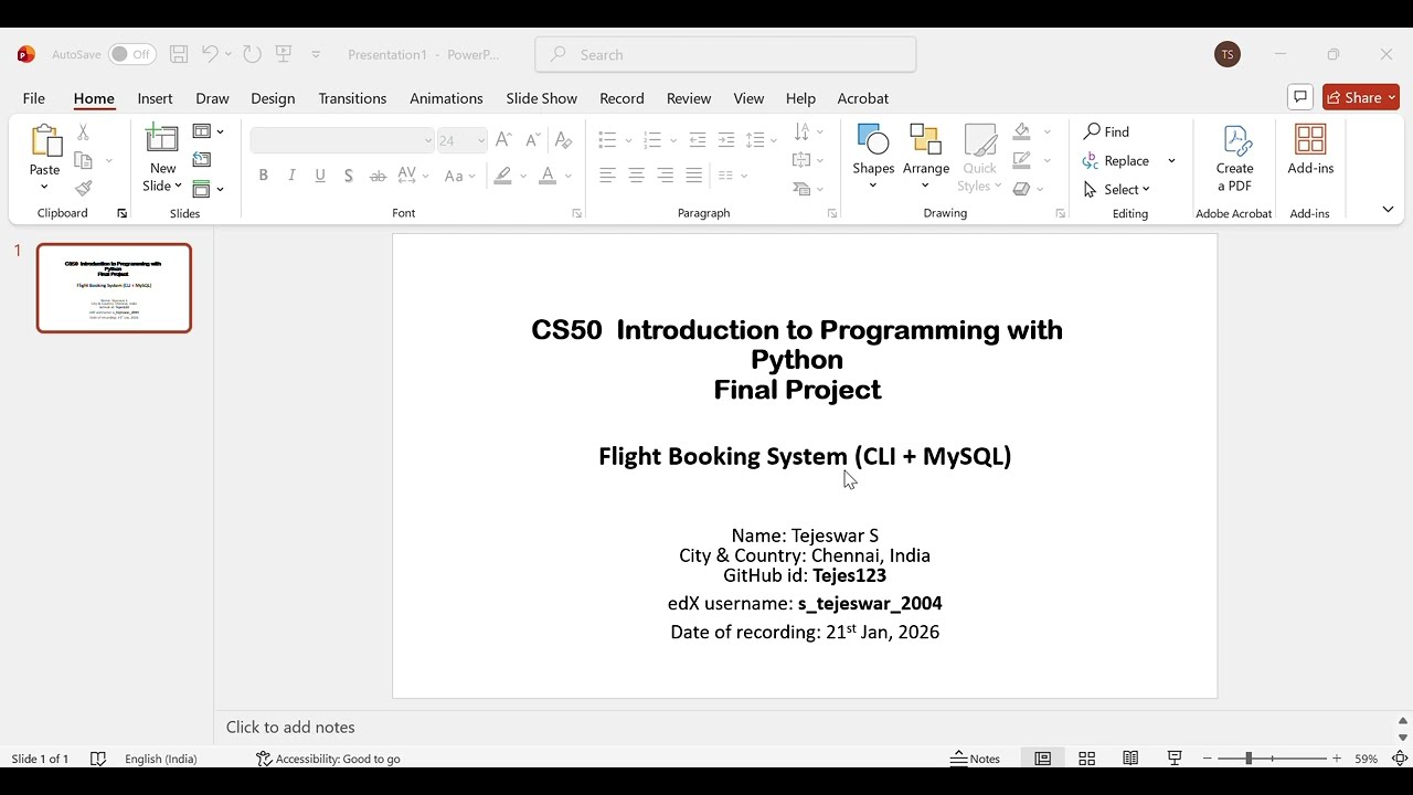 Flight Booking System using MySQL with Python || CS50 Final Project || CLI
