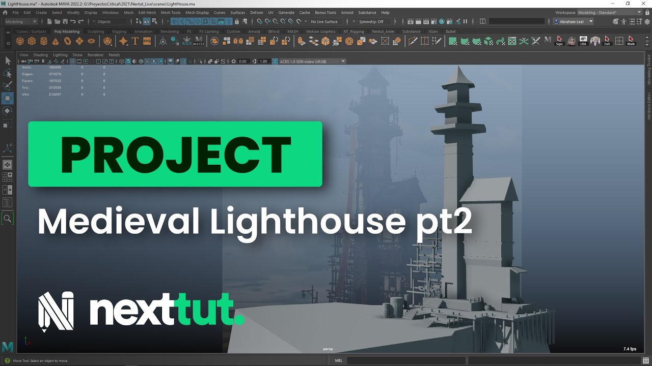 Maya Environment Modelling Tutorial | Medieval Lighthouse Part 02