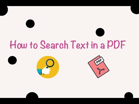 How to Search Certain Texts in a PDF File