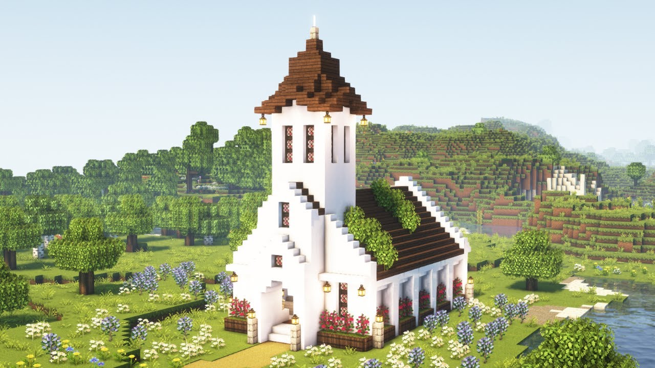 [Minecraft] ⛪ Aesthetic Church Tutorial / Mizuno's 16 Craft Resource Pack
