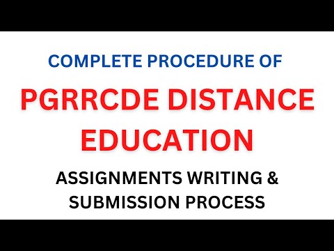 How to Write PGRRCDE Distance Education Assignments PGRRCDE Assignments 2022 last date OU Assignment