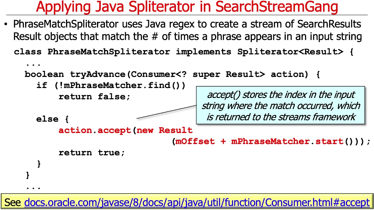 Java Sequential SearchStreamGang Example: Applying Spliterator (Part 2)