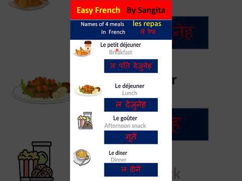 French Names Of 4 Meals//Names Of Meals In French//#breakfast #lunch #dinner #LesRepas FR #dejeuner