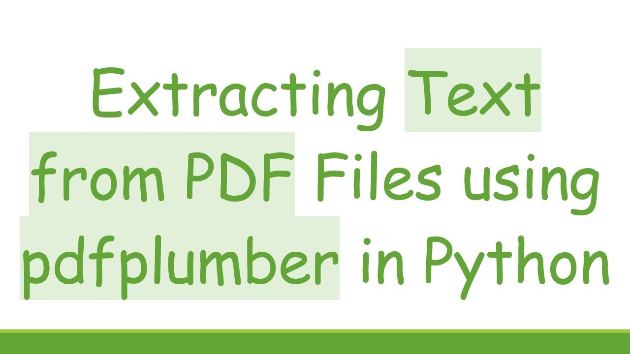 Extracting Text from PDF Files using pdfplumber in Python