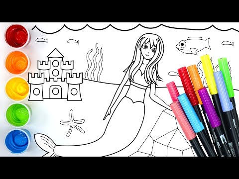Glitter Mermaid coloring and drawing Learn to Color for Kids | BCL Art ❤️