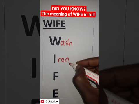 WIFE. Meaning of WIFE in full. Learn hidden secrets and some writing skills.
