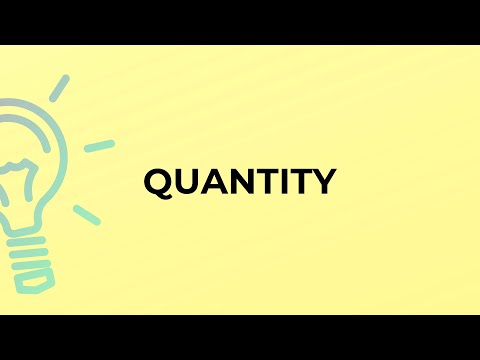 What is the meaning of the word QUANTITY?