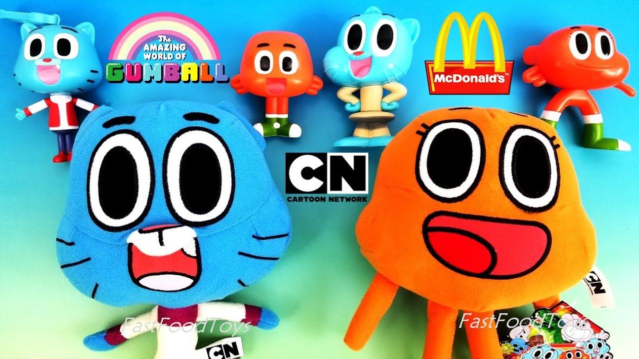 GUMBALL PLUSH 2018 McDONALD'S THE AMAZING WORLD OF GUMBALL HAPPY MEAL TOYS CARTOON NETWORK DARWIN UK