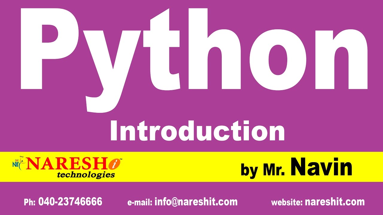 Python Introduction | Python Tutorial Videos | Mr.Navin