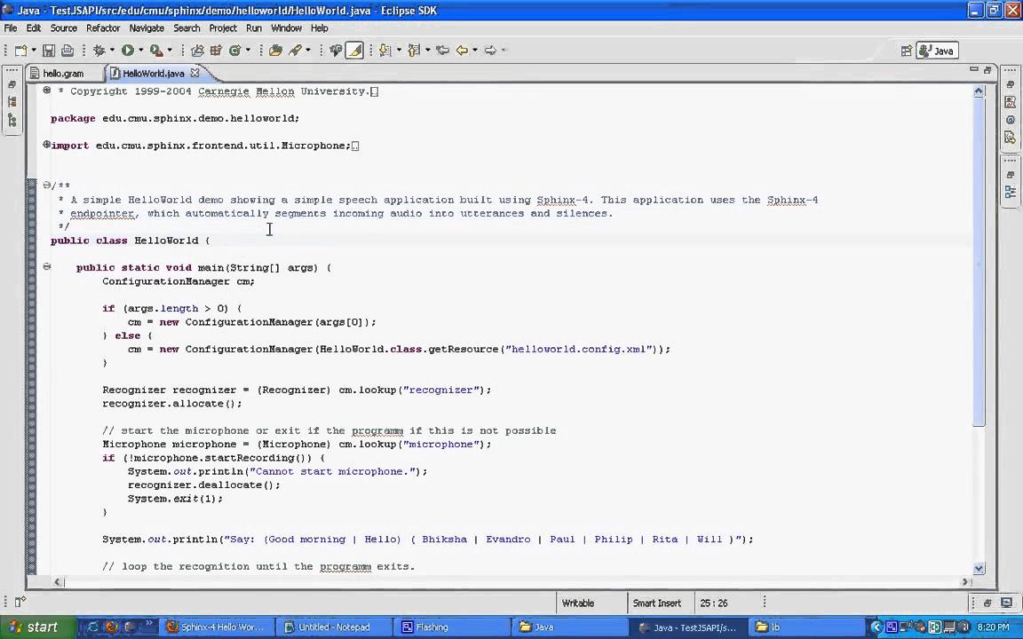 Sphinx Speech Recognizer (java)