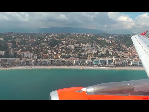 EasyJet Stunning Approach and Landing in Nice Côte d'Azur Airport NCE