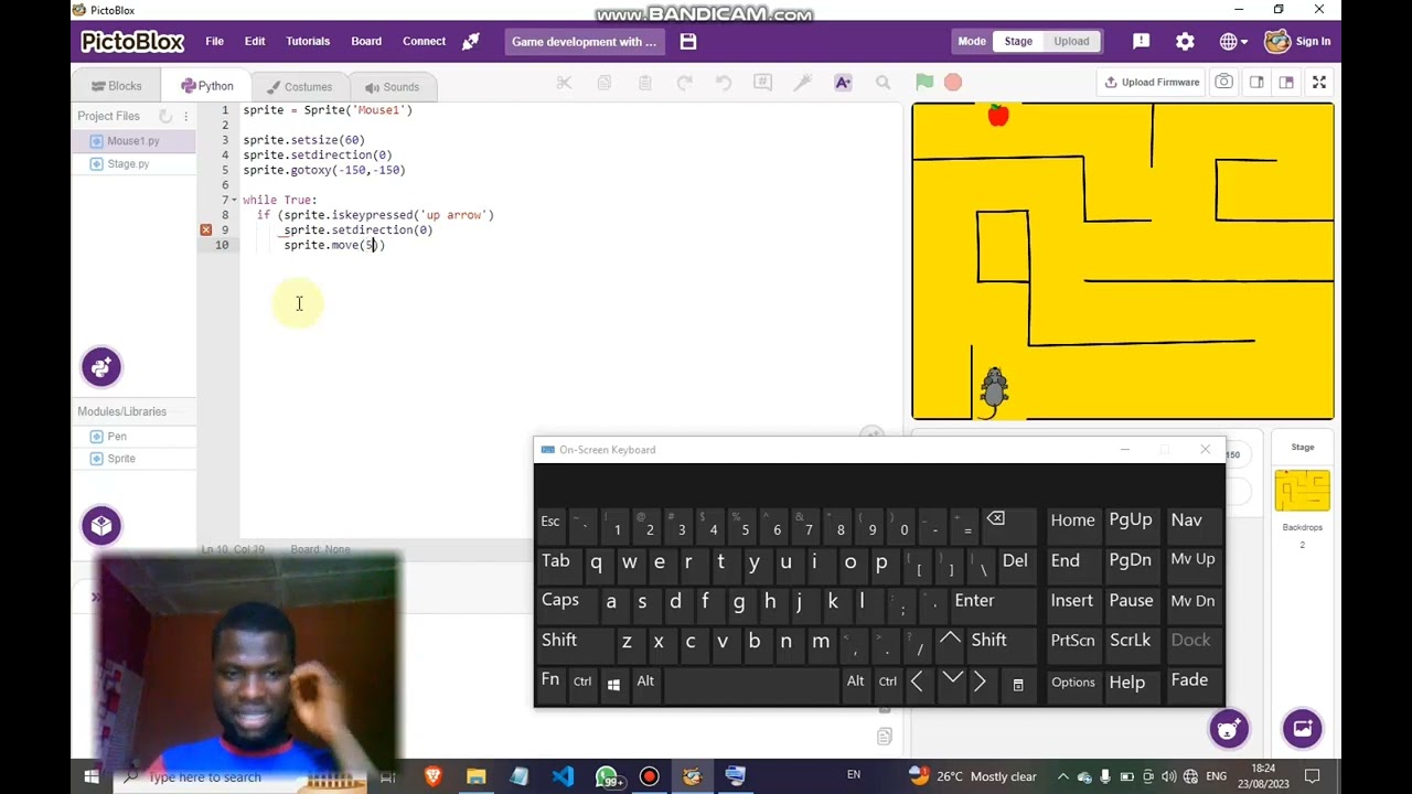 Game development with Python in Pictoblox by Stempedia