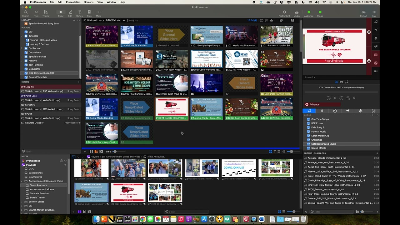 Announcement loop Editing in ProPresenter