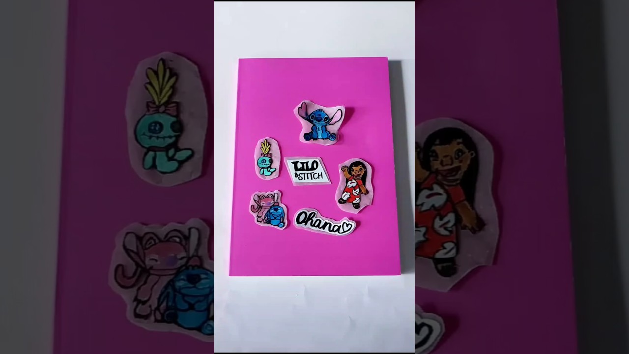 Lilo & Stitch Stickers | No Printer Needed! Cute Craft Idea with Paper & Tape | Budget-Friendly DIY