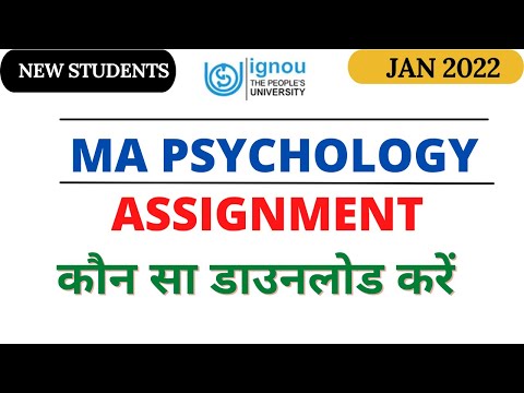 |Ignou ma psychology assignment konsa download kare|