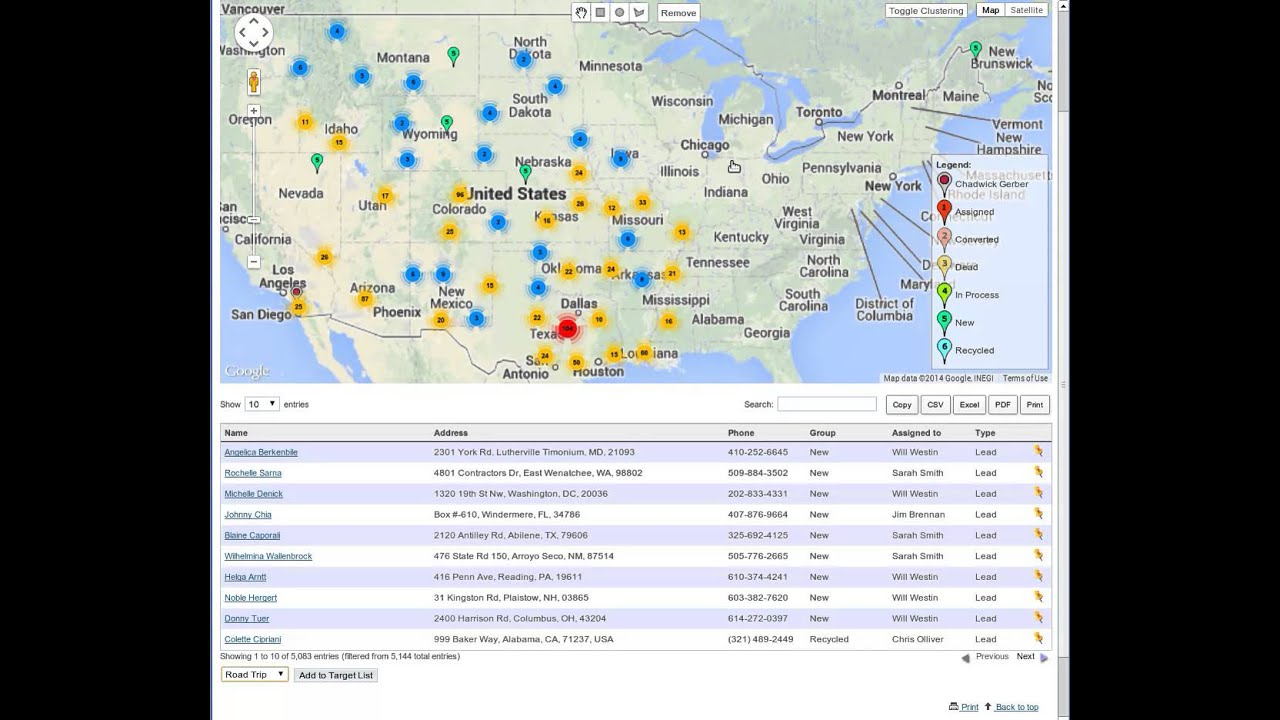 Google Maps Polygon Shape Selection to Target List (SugarCRM)
