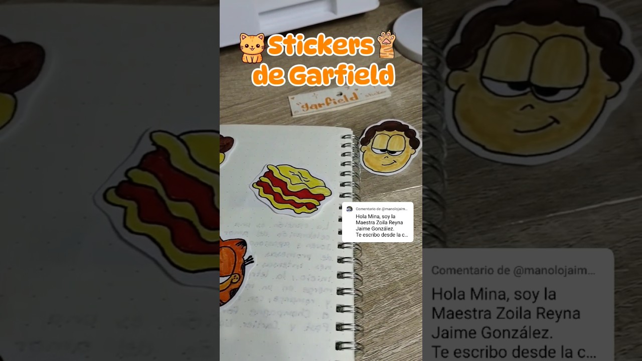 Stickers Garfield 🐱 #papeleria #sticker #music #diy #diycraft #movie #garfield #youtubeshorts #fyp