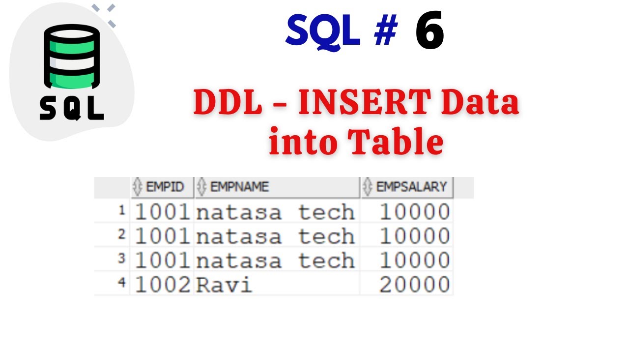 #sql - 6 | Insert Data into Table in ORACLE SQL DEVELOPER | #natasatech