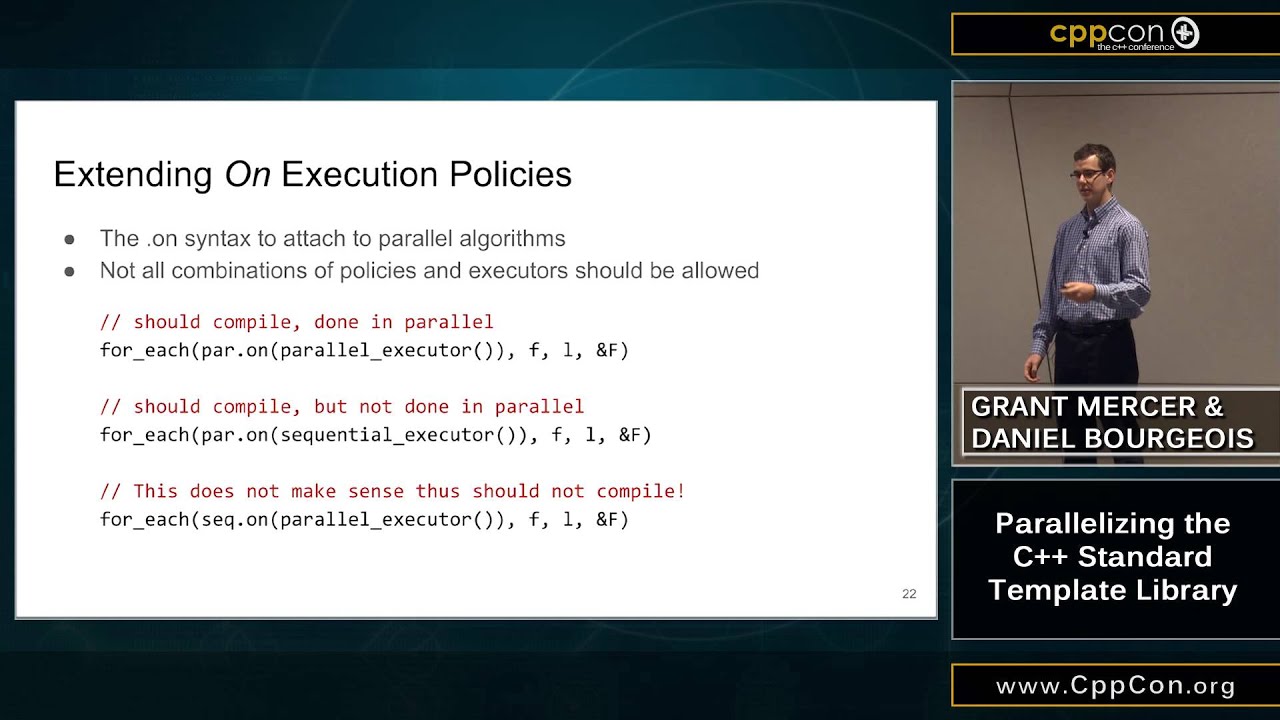 CppCon 2015: Grant Mercer & Danial Bourgeois “Parallelizing the C++ Standard Template Library”