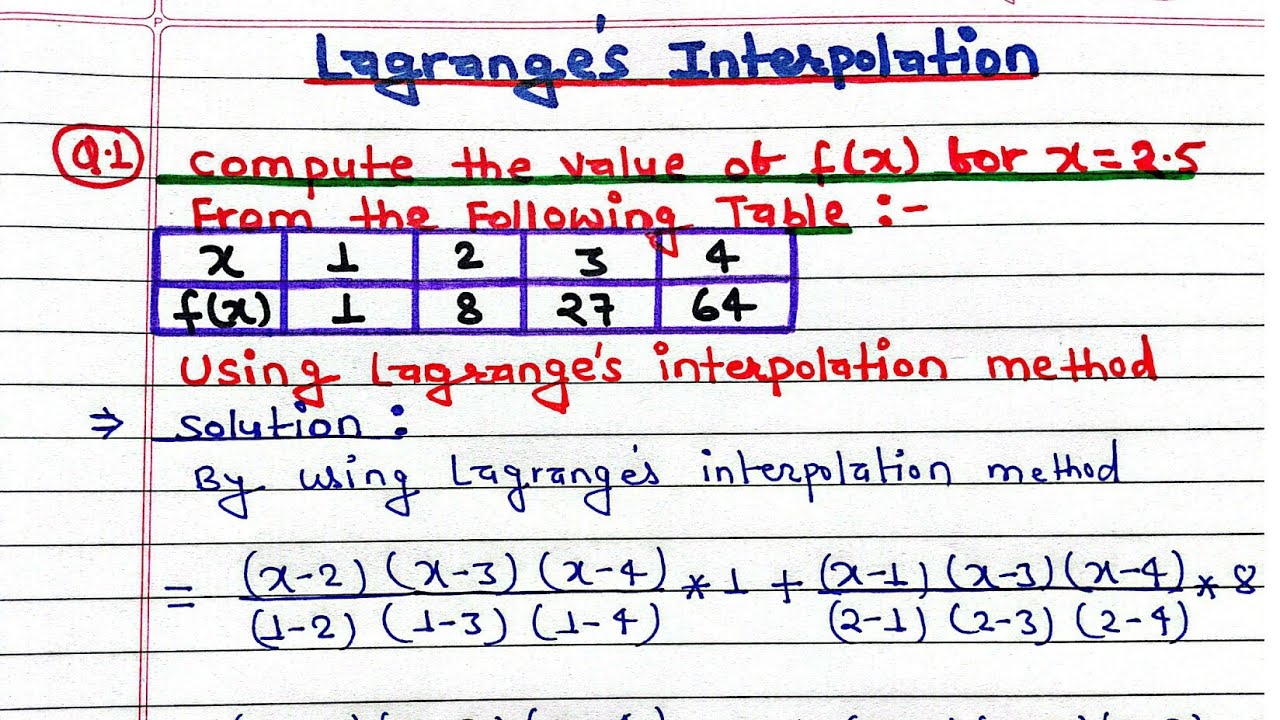 🔥 Lagrange Interpolation ka Easy Trick | f(x) for x=2.5 | Numerical Methods | Full Solution