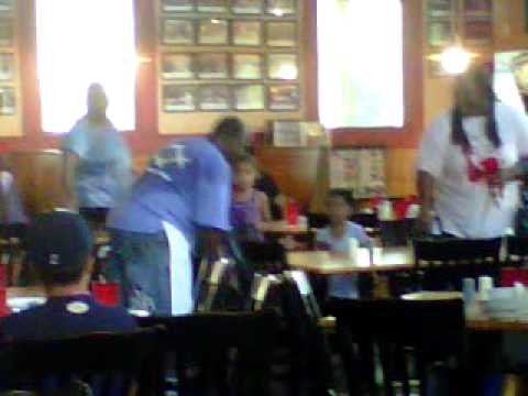 Singing Bus Boy Bussing Tables FAST in Myrtle Beach