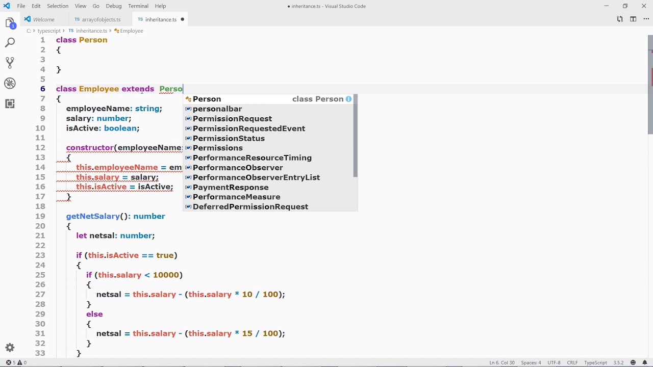 Inheritance in TypeScript | TypeScript Tutorial