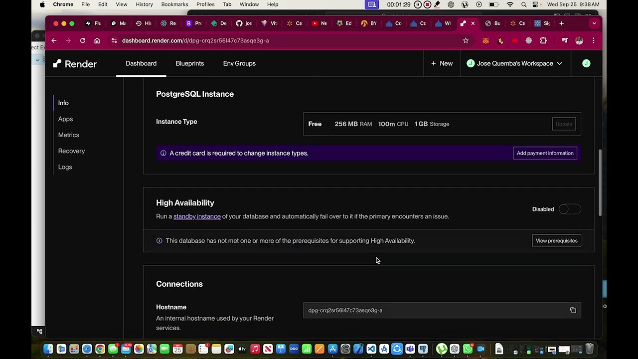 Connect render to DataBase pgAdmin - Adding tables