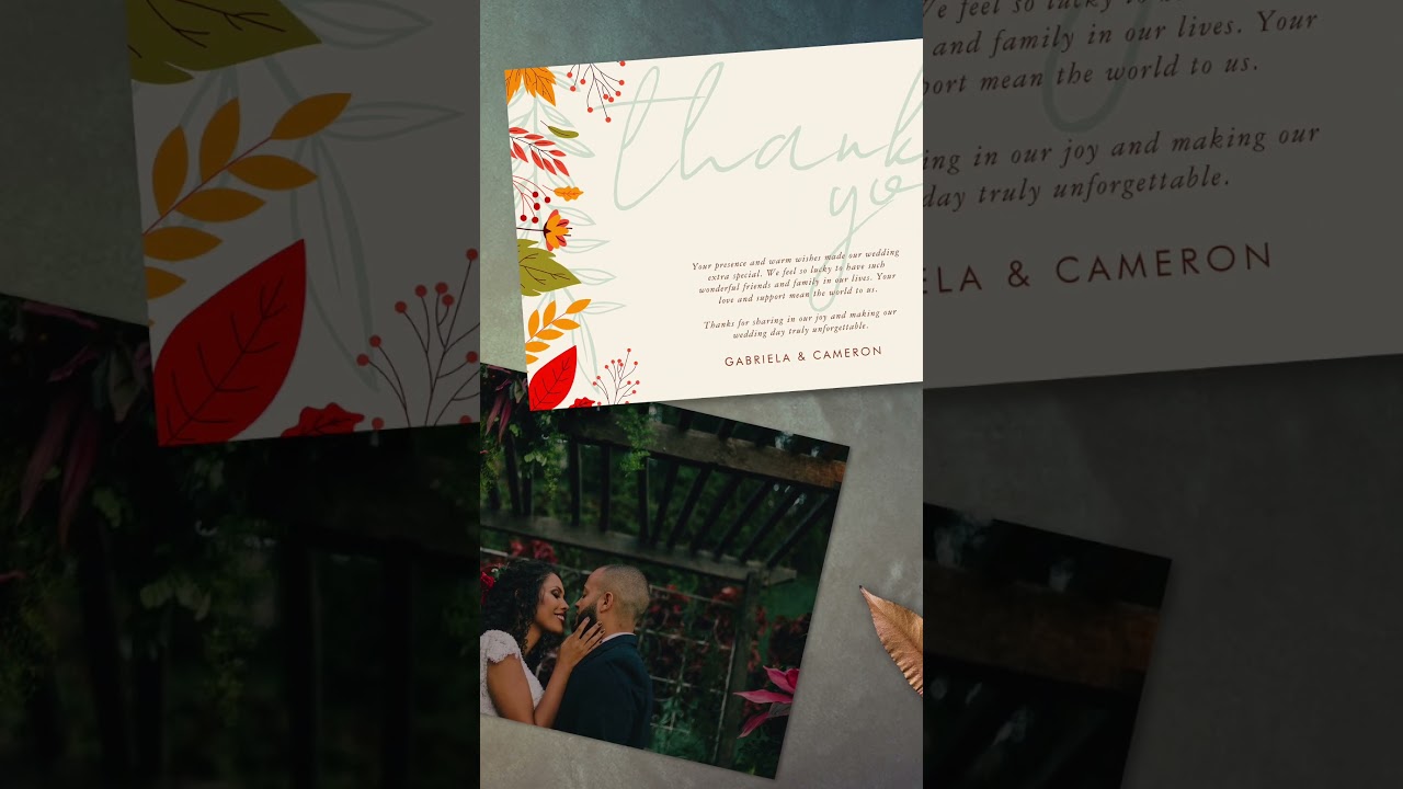 Modern Fall Botanical Thank You Card at zazzle.com #zazzlemade