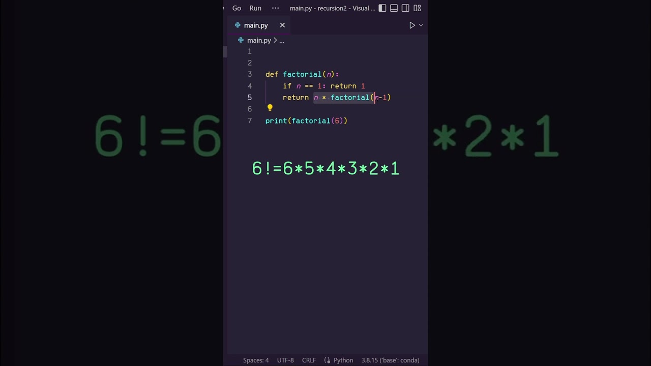 What is RECURSION?? #python #programming #coding