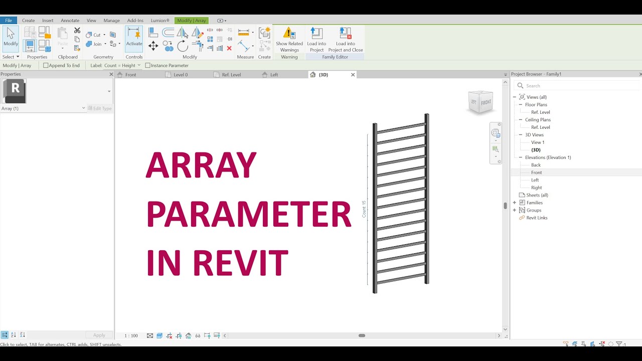 ARRAY PARAMETER IN REVIT | CREATE PARAMETRIC ARRAYS LIKE A PRO