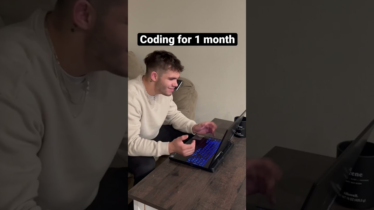 Coding for 1 Month Versus 1 Year #shorts #coding