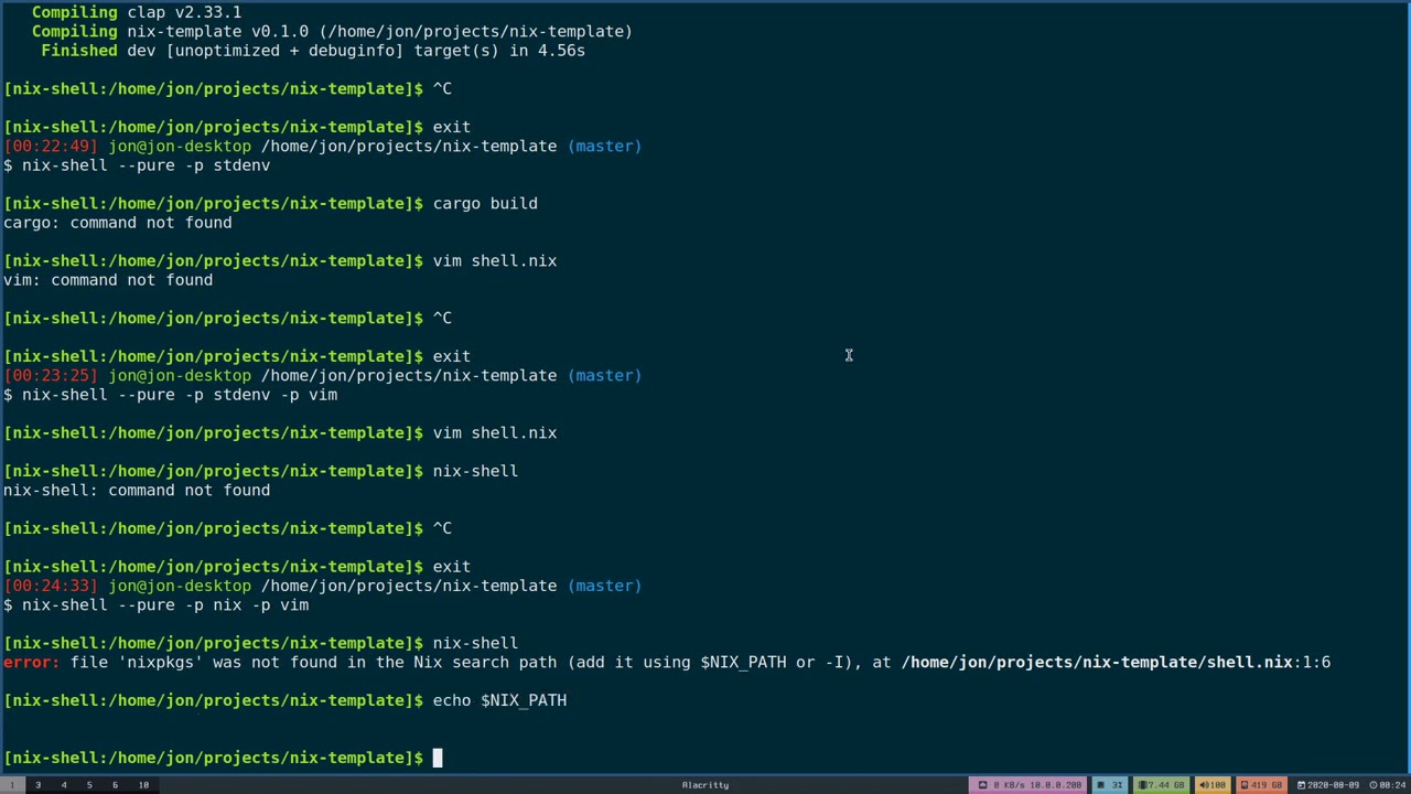 Nixpkgs - nix-shell basic usage