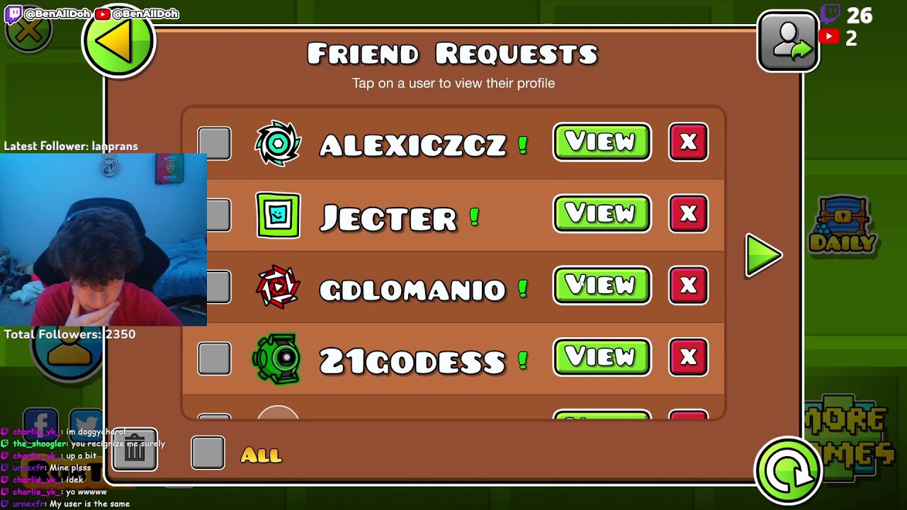 GD LEVEL REQUESTS | CANT READ CHAT (May 9 2026)