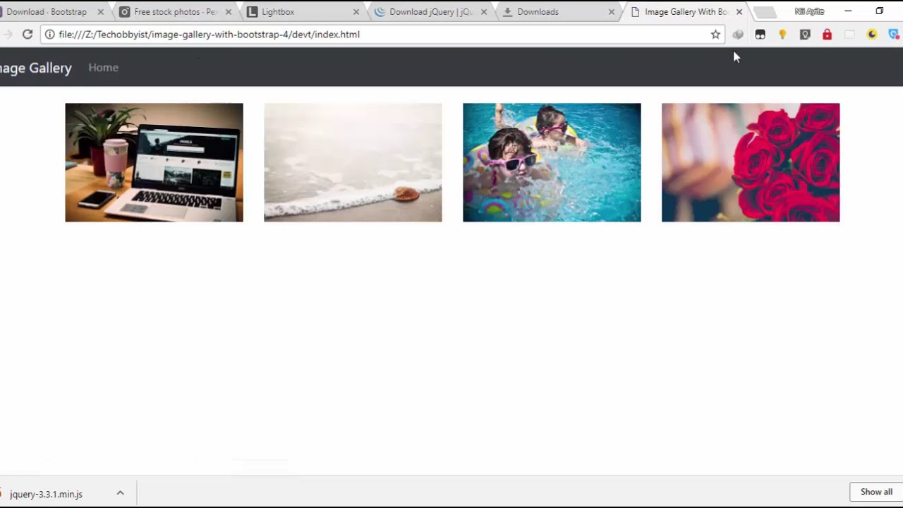 Image Gallery with Bootstrap 4 and Lightbox