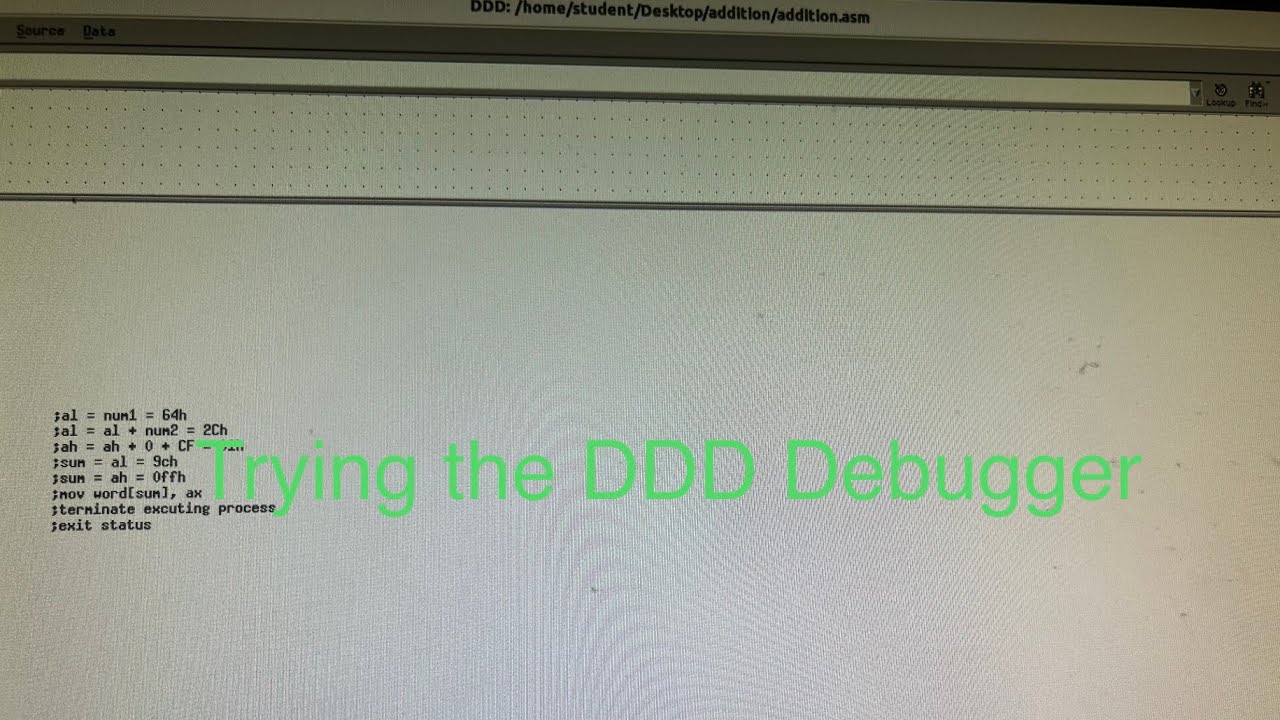 Trying the DDD Debugger for the first time