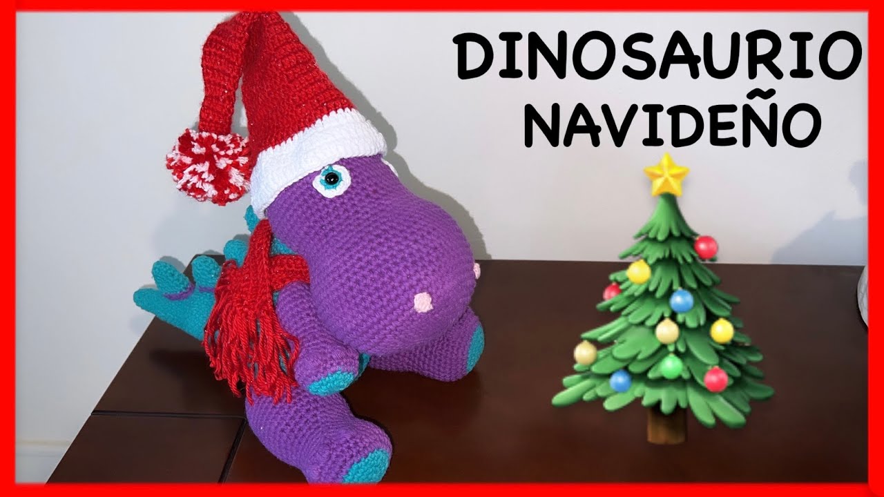 CHRISTMAS AMIGURUMI dinosaur, crochet step by step