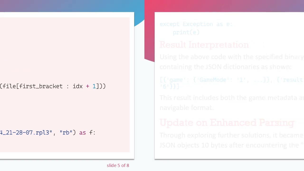 Extract JSON arrays from a binary file using Python