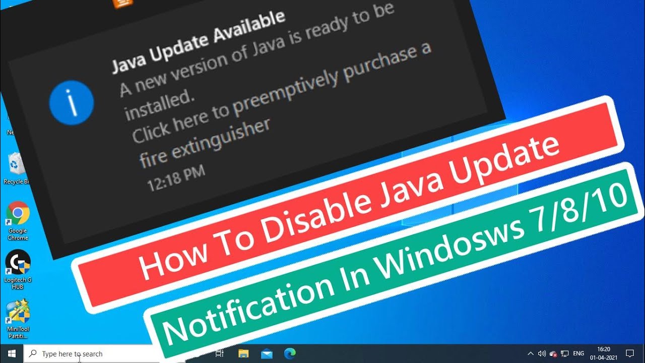 How To Disable Java Update Notification In Windows 7/8/10