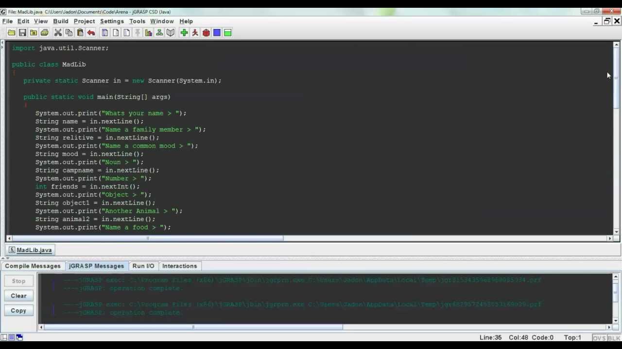 Java Tutorial #1 - Making a MadLib Part 1
