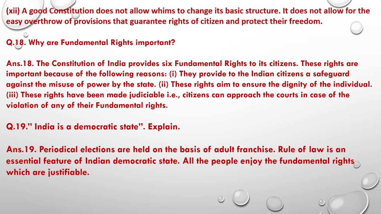 CLASS- VIII- CIVICS- CHAP -1 - THE INDIAN CONSTITUTION- NOTES