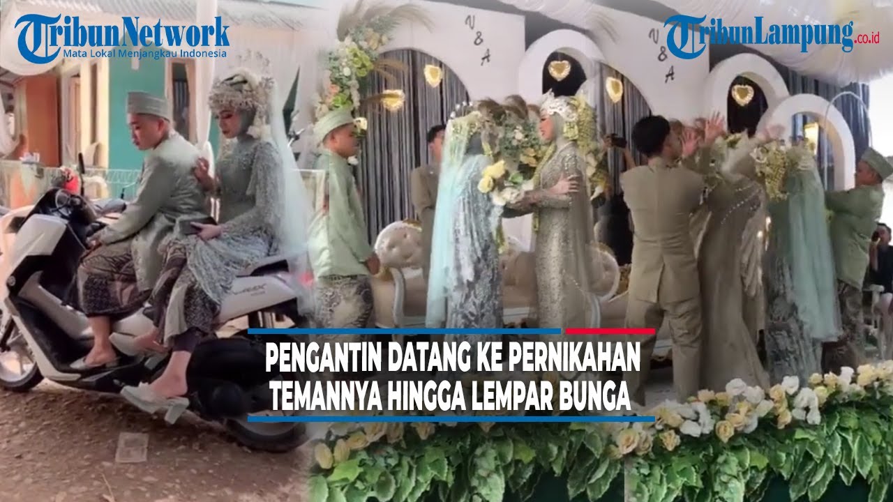 Viral: Bride and Groom Attend Friend's Wedding and Throw Flowers - @TribunLampungOfficial
