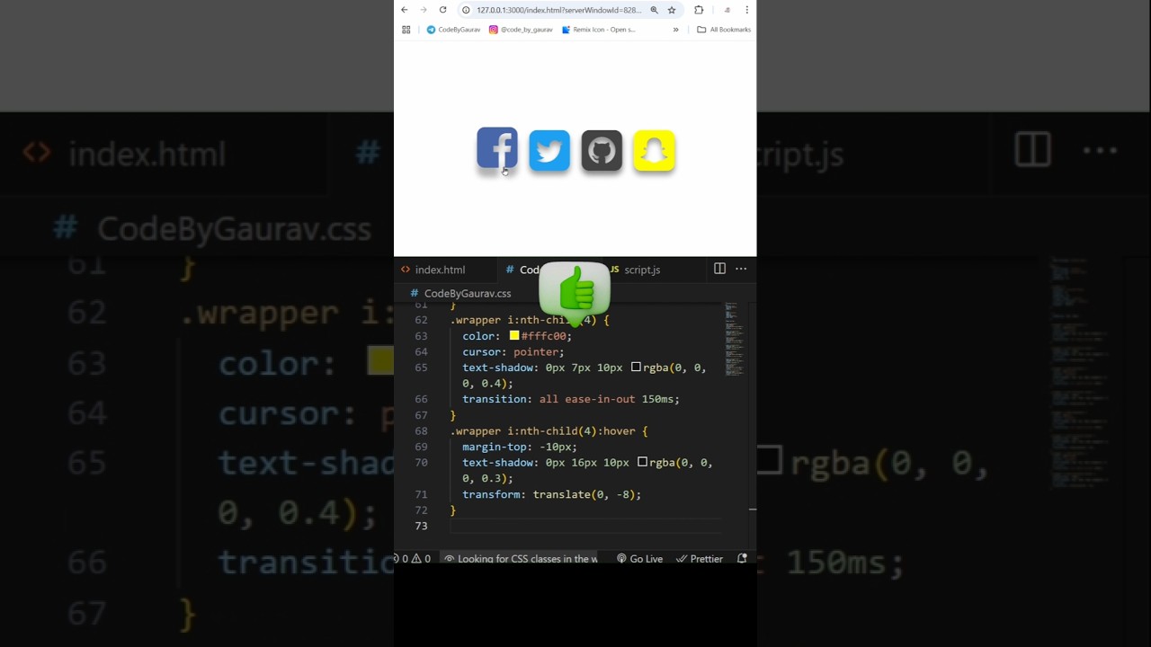 📱 Floating Social Media Buttons Using HTML & CSS #webdevelopment #coding #htmlcss #shorts