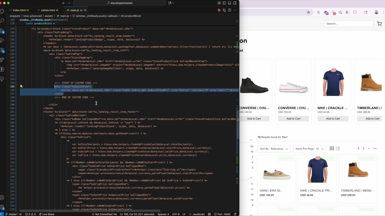 Klevu Advanced Recommendations Usage
