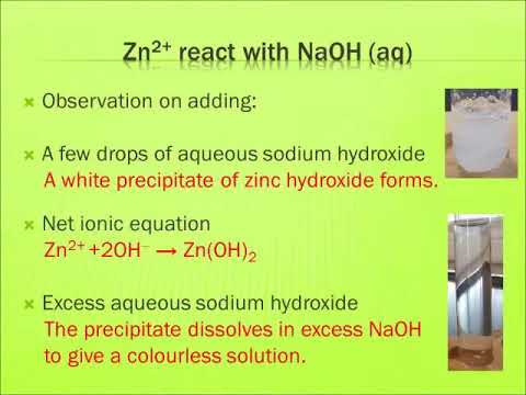 Test for cations react with dilute sodium hydroxide
