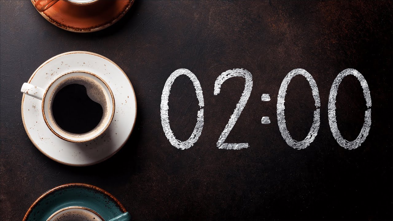 2 MINUTE TIMER ☕ Coffee 🔔 Gentle Alarm [Full HD]