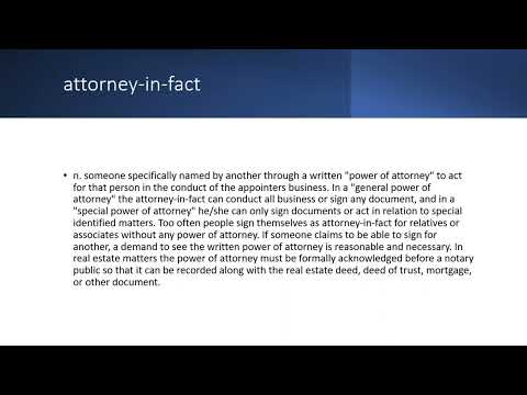 Learn WHAT is: attorney-in-fact | Legal Terms & Definitions