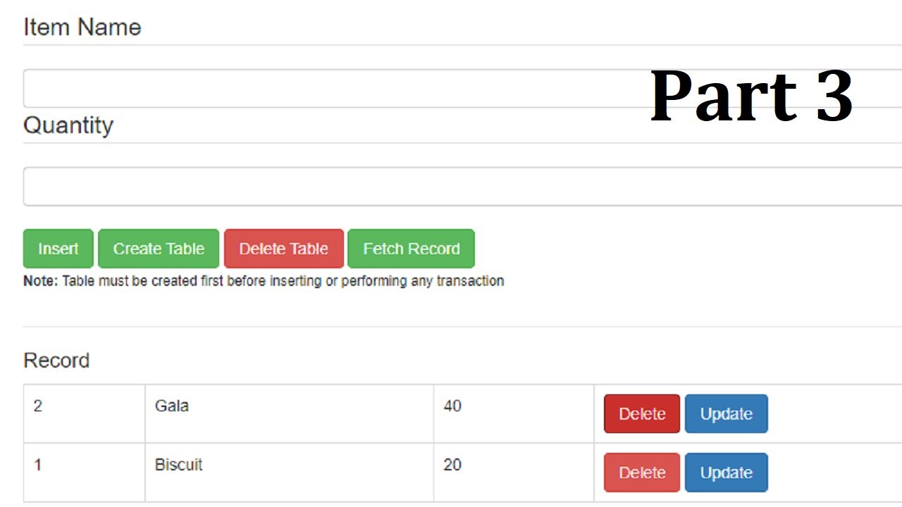 Offline Relational Database Using HTML5 and JavaScript (SQL Query) - Part 3